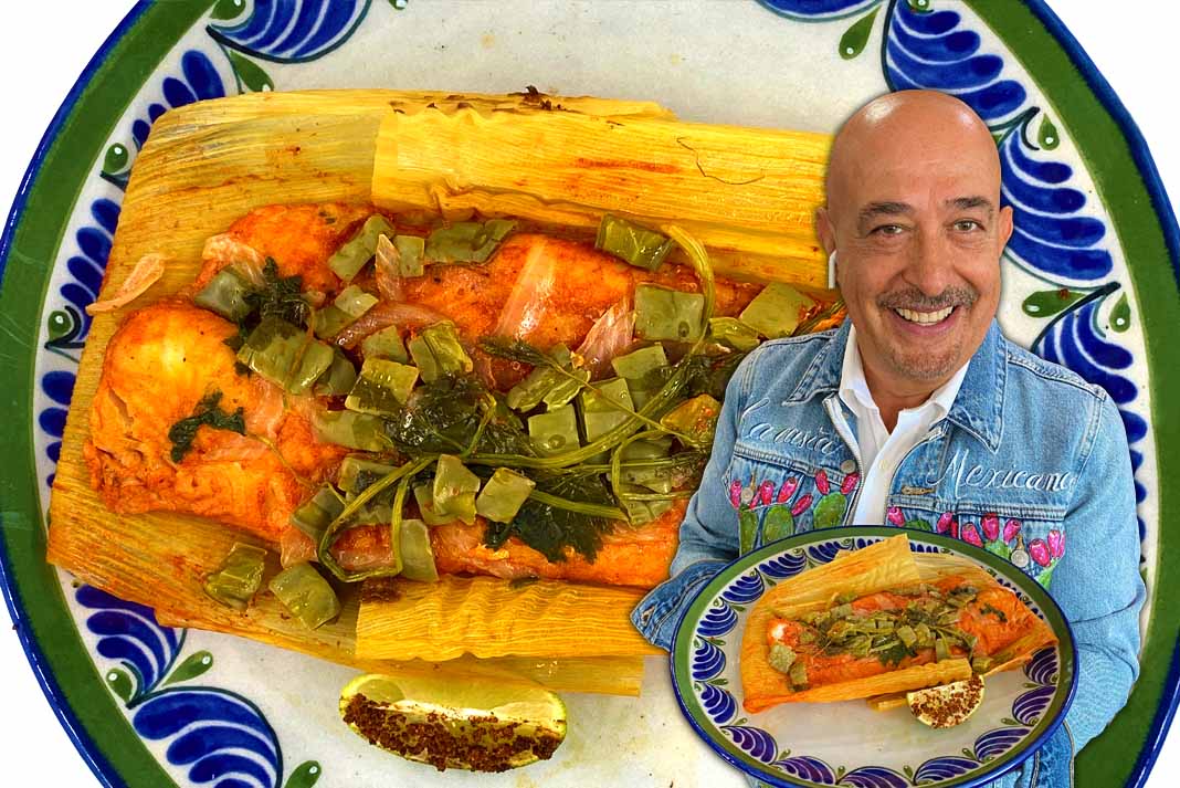 Pescado adobado en hojas de maíz – Chefs Jaime y Ramiro